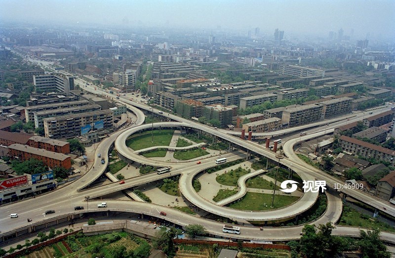 航拍成都二环路双桥立交桥 图片 | 轩视界